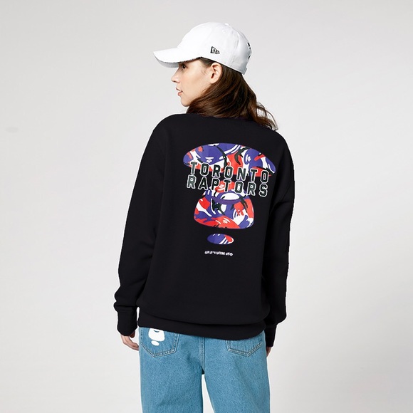Bape | Tops | Bape X Nba Toronto Raptors Crew Neck Sweatshirt | Poshmark